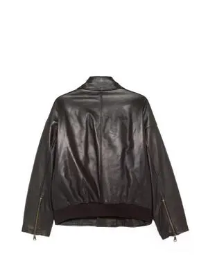 SEMICOUTURE Leather Zip-up Jacket
