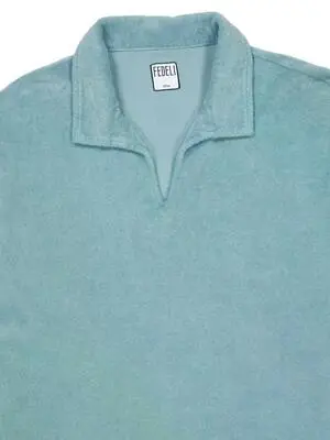 Fedeli Knitted Cotton T-shirt - Blue