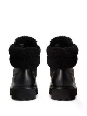 Woolrich Textured-trim Leather Boots