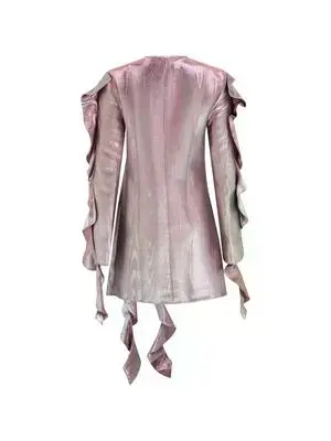 ELLERY Ruffled Long-sleeve Mini Dress