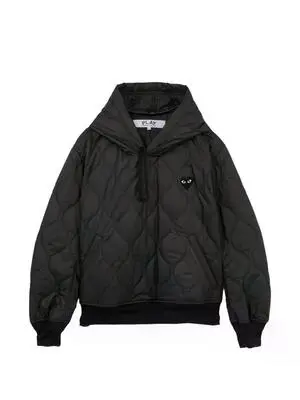 Play Comme Des Garcon Quilted Emblem Hoodie - Black
