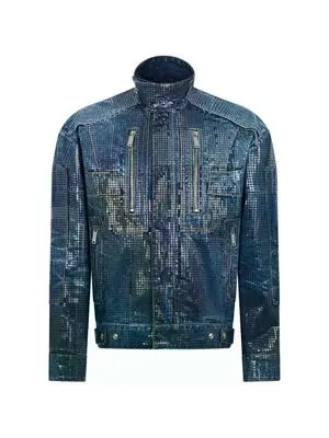 Dsquared2 Sequin-embellished Denim Jacket - Silver