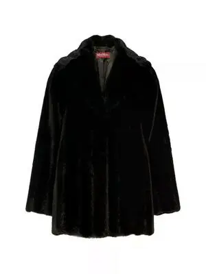 Max Mara Fluffy Faux-fur Lapel-collar Coat