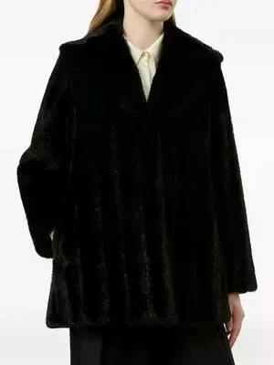 Max Mara Fluffy Faux-fur Lapel-collar Coat