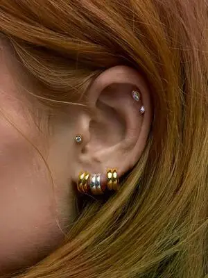 DINNY HALL Iceni Warrior Huggie Hoop Earrings