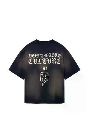 DON'T WASTE CULTURE Thunder Logo-print T-shirt