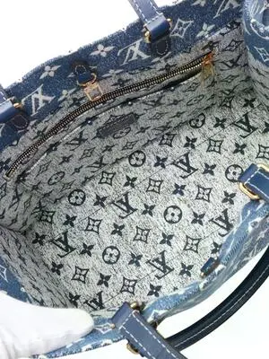 LOUIS VUITTON 2021-2026 Monogram Denim Onthego Mm Satchel - Blue