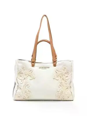 ERMANNO FIRENZE Crochet-embroidery Tote Bag - Neutrals