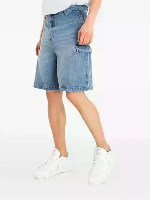 FLANEUR Button-fastening Denim Cargo Shorts