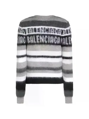 Balenciaga Logo-intarsia Striped Sweater