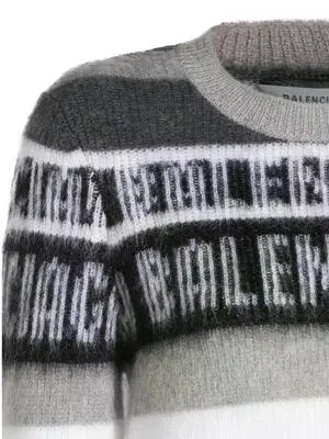 Balenciaga Logo-intarsia Striped Sweater
