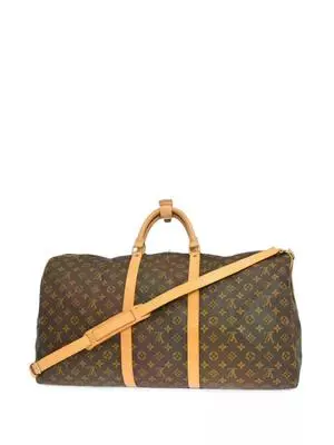 LOUIS VUITTON 1996 Monogram Keepall Bandouliere 60 Luggage Bag - Brown