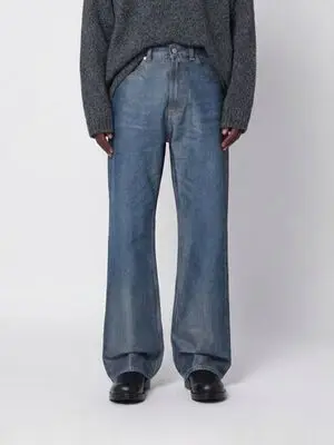 Our Legacy Our Third Cut Wide-leg Mid-rise Jeans In Organic Denim - Blue