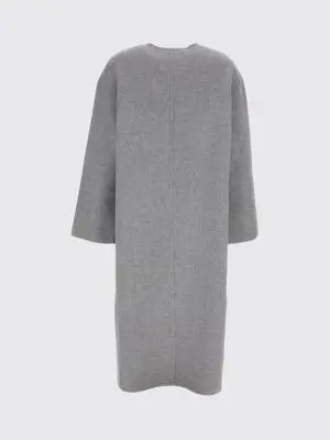 Erdem Long Floral-print Wool Coat With A Waist Tie Belt - Grey