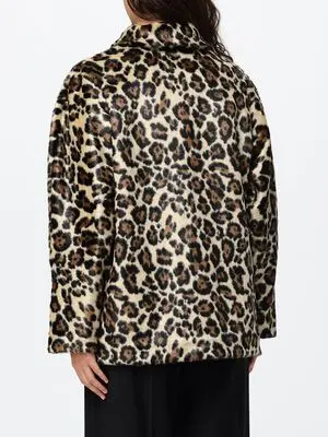 COLLINI MILANO 1937 Short Single-breasted Animalier Pony Hair-effect Coat