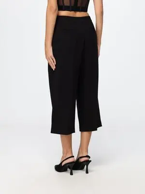 Elisabetta Franchi Mid-rise Cropped Crêpe Pants - Black