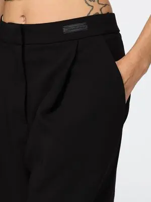 Elisabetta Franchi Mid-rise Cropped Crêpe Pants - Black