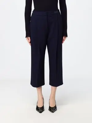 Elisabetta Franchi Mid-rise Cropped Crêpe Pants - Blue
