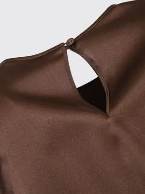 Max Mara Long-sleeved Silk Blouse With Crew Neck And Teardrop Fastening