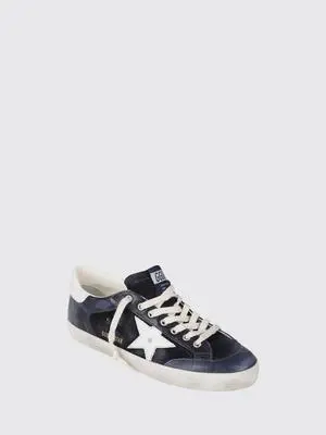 GOLDEN GOOSE Super-star Leather Sneakers With Distressed Effect And Contrast Star