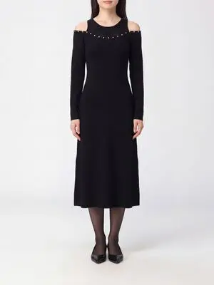 Liu Jo Sheath Midi Dress In Viscose Blend With Cut-out Details And Studs