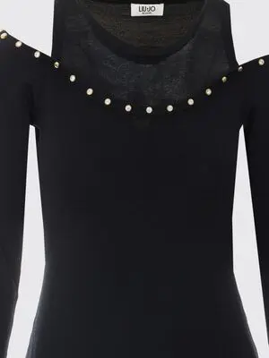 Liu Jo Sheath Midi Dress In Viscose Blend With Cut-out Details And Studs