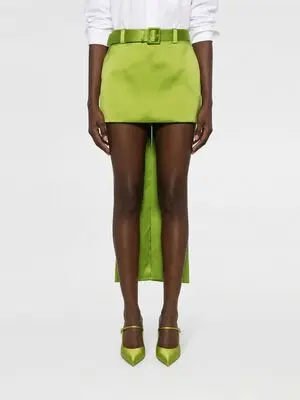 SELF-PORTRAIT Asymmetrical Crêpe Mini Skirt With Decorative Waist Bow