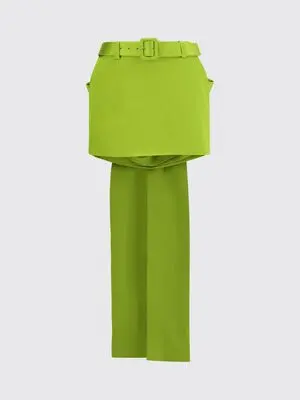 SELF-PORTRAIT Asymmetrical Crêpe Mini Skirt With Decorative Waist Bow