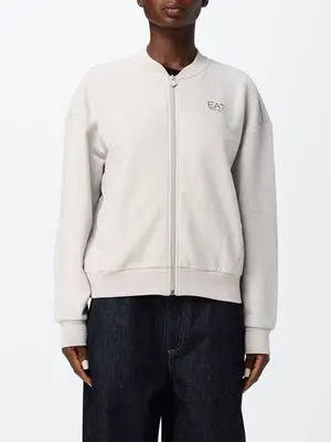 EA7 Jersey Bomber Sweatshirt With Zip And Contrast Logo