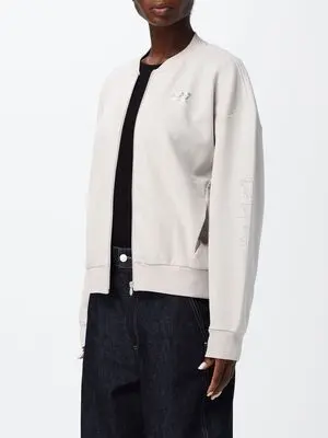 EA7 Jersey Bomber Sweatshirt With Zip And Contrast Logo
