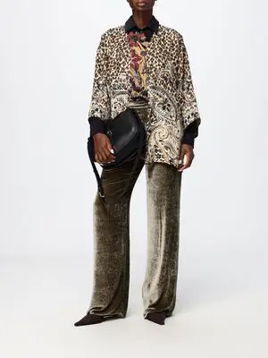 Etro Smooth Calfskin Crossbody Bag With Rounded Shape - Black