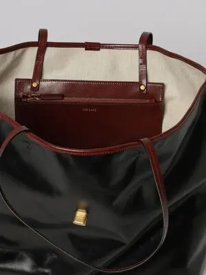 Versace Vivian Waxed Cotton And Leather Tote Bag With Medusa Logo