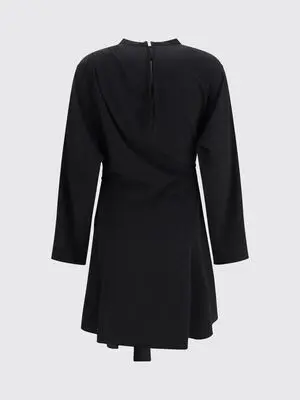 GANNI Long-sleeved Recycled Jersey Mini Dress With Tie Waist