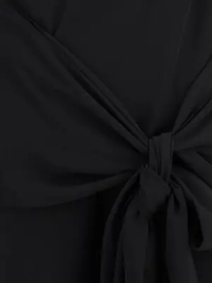 GANNI Long-sleeved Recycled Jersey Mini Dress With Tie Waist