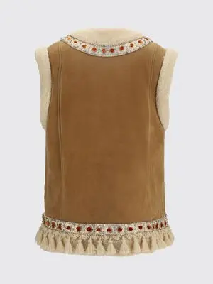 Valentino Garavani Embroidered Lambskin Fur Vest With Tassels