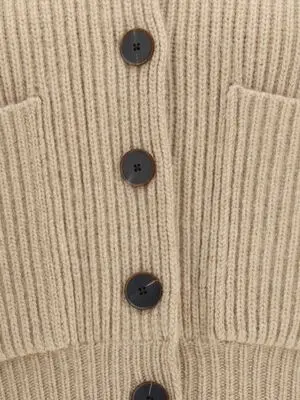 Tory Burch Shawl-collar Pure Wool Cardigan With Patch Pockets