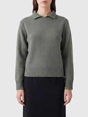 Extreme Cashmere 100% Cashmere Crew-neck Sweater With Ribbed Trims - Green