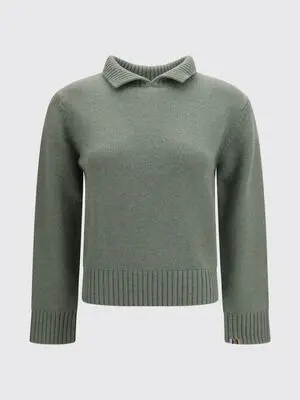 Extreme Cashmere 100% Cashmere Crew-neck Sweater With Ribbed Trims - Green