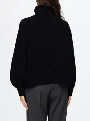 Max Mara Wool And Cashmere Turtleneck Sweater With Balloon Sleeves