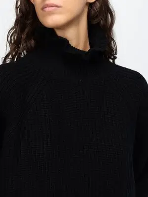 Max Mara Wool And Cashmere Turtleneck Sweater With Balloon Sleeves