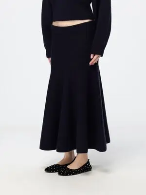 Alaïa Flared Midi Knit Skirt In Cashmere With Elastic Waist