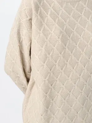 Max Mara Wool And Cashmere Turtleneck Sweater With Dropped Shoulders - Beige