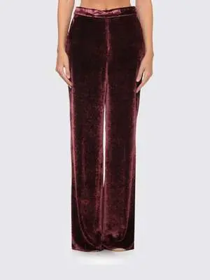 Etro Ethnic Print Silk Blend Palazzo Pants With A High Waist Burgundy