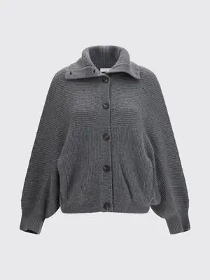 Brunello Cucinelli Pure Cashmere Cardigan With A Sailor Collar - Lead