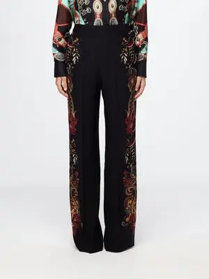 ETRO High-waisted Paisley Print Silk Palazzo Trousers