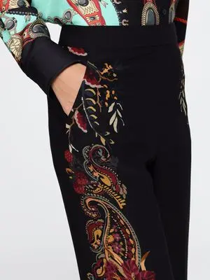 Etro High-waisted Paisley Print Silk Palazzo Trousers