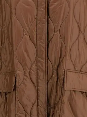 Woolrich Short-sleeved Hooded Knee-length Puffer Coat In Recycled Nylon