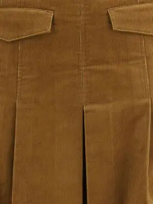 Tory Burch A-line Corduroy Midi Skirt With A High Waist And Back Slit