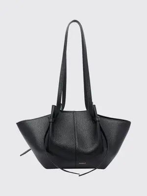 Yuzefi Mochi Grained Calfskin Flared Shoulder Bag Black