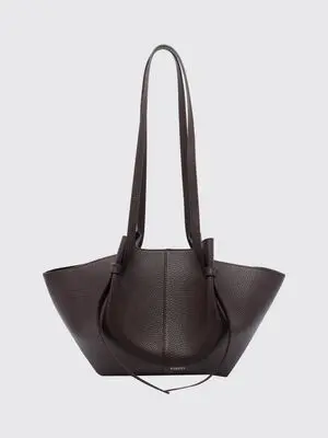 Yuzefi Mochi Grained Calfskin Flared Shoulder Bag - Brown